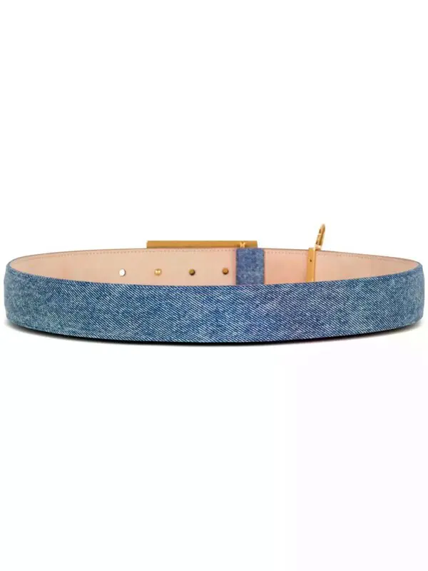 Balmain Denim Belt In Blue - 50% Off | Editorialist display picture 3
