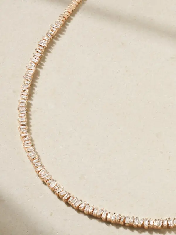 SUZANNE KALAN 18-karat Rose Diamond Necklace - Gold