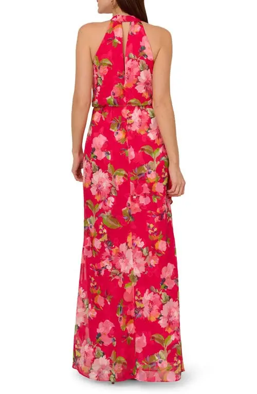 Adrianna Papell Floral Ruffle Mermaid Dress - Pink Multi | Editorialist