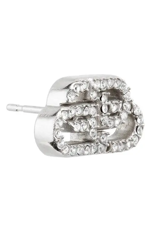 Balenciaga Crystal Interlocking Bb Stud Earrings