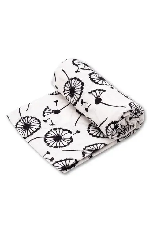 ETTA LOVES Xl Dandelion Sensory Organic Cotton Muslin Blanket - Black And White