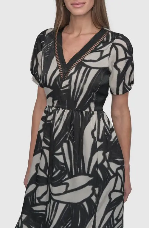Dkny Print Ladder Stitch Dress
