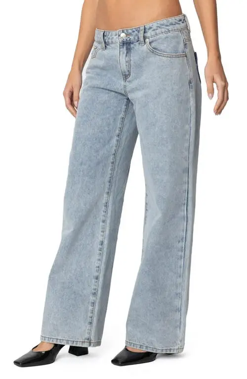 EDIKTED Contrast Heart Low Rise Wide Leg Jeans