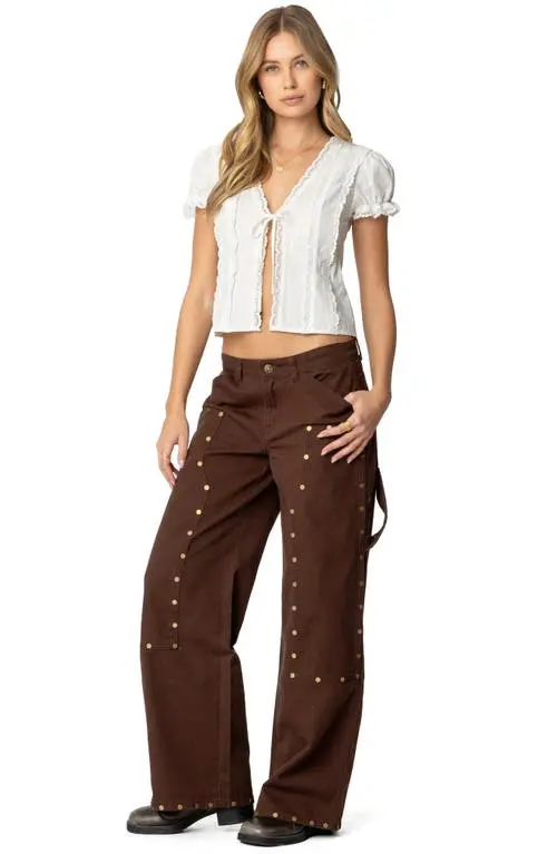 EDIKTED Studded Low Rise Carpenter Jeans