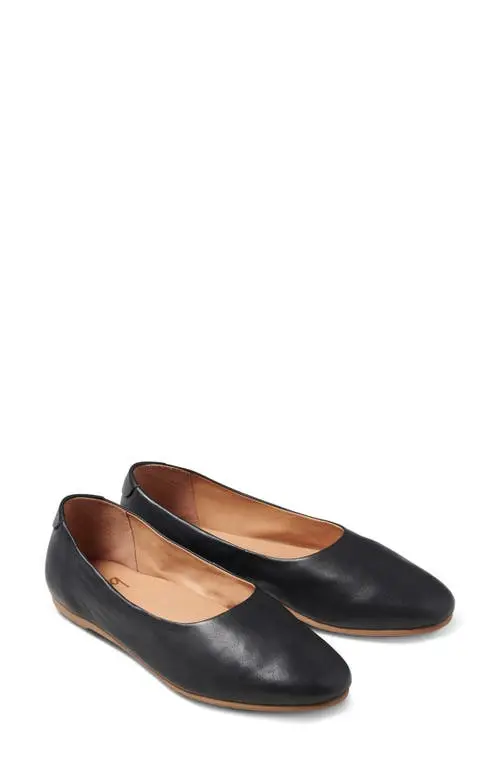 Beek Swiftlet Leather Ballet Slipper - Black