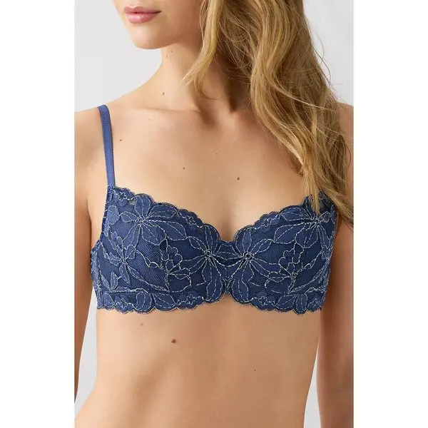 Wacoal Feeling Famous Underwire Balconette Bra - Crown Blue