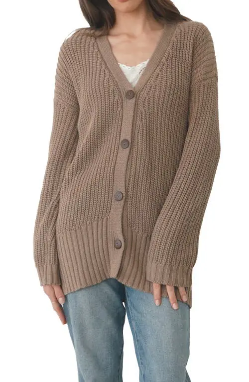 PANEROS CLOTHING Emily Long Cotton Cardigan - Mocha