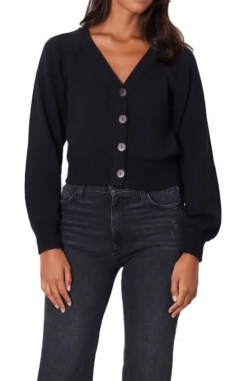 PANEROS CLOTHING Cropped Cotton Cardigan - Black