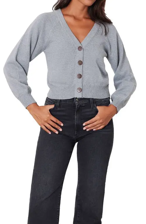 PANEROS CLOTHING Cropped Cotton Cardigan - Heather Grey