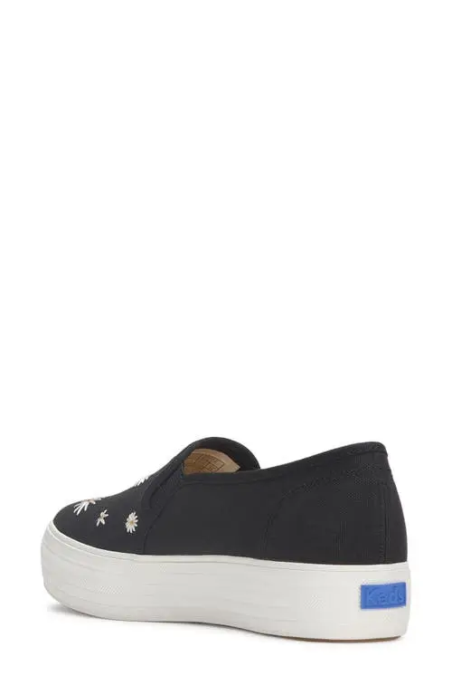 Keds® Triple Kick Slip-on Sneakers - Black/ Snow White