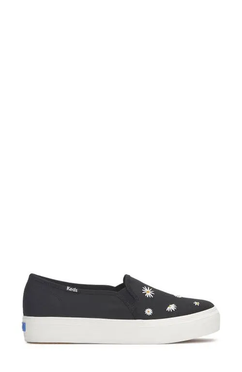 Keds® Triple Kick Slip-on Sneakers - Black/ Snow White