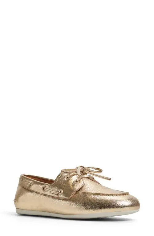 Sperry Slim Boat Shoe - Gold Leather Crinkle