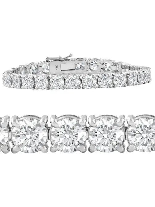 BLISS DIAMOND 20 Ct. Lab Grown Diamond Tennis Bracelet - 14k White Gold