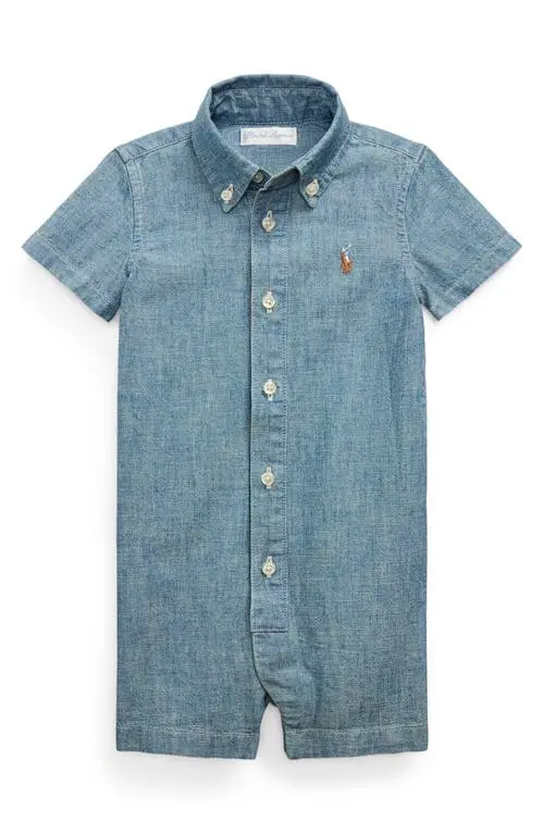 Ralph Lauren Chambray Button-down Polo Romper