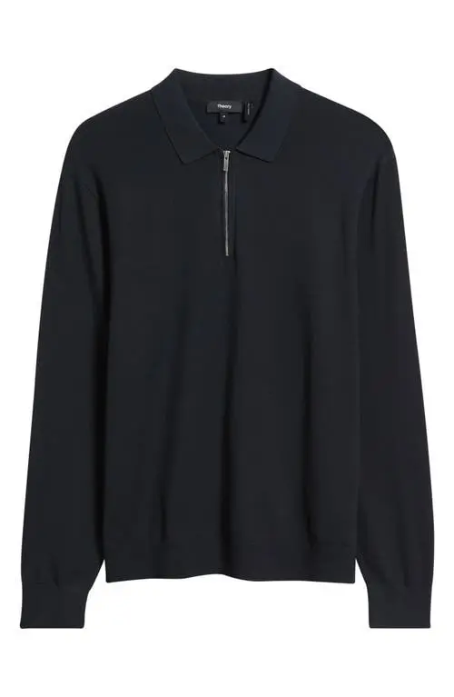 Theory Long Sleeve Quarter Zip Polo Sweater