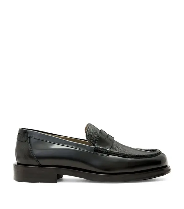 ALLSAINTS Leather Bloom Loafers - Black