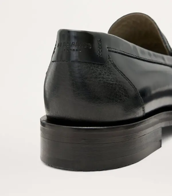 ALLSAINTS Leather Bloom Loafers - Black