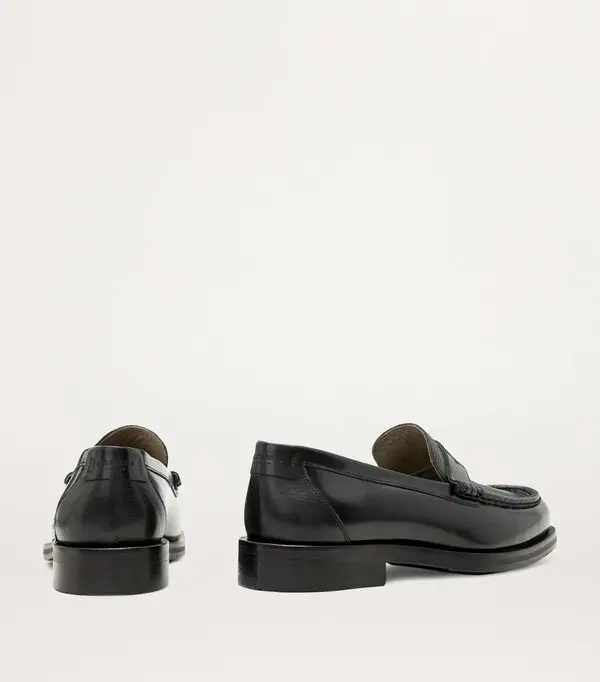 ALLSAINTS Leather Bloom Loafers - Black
