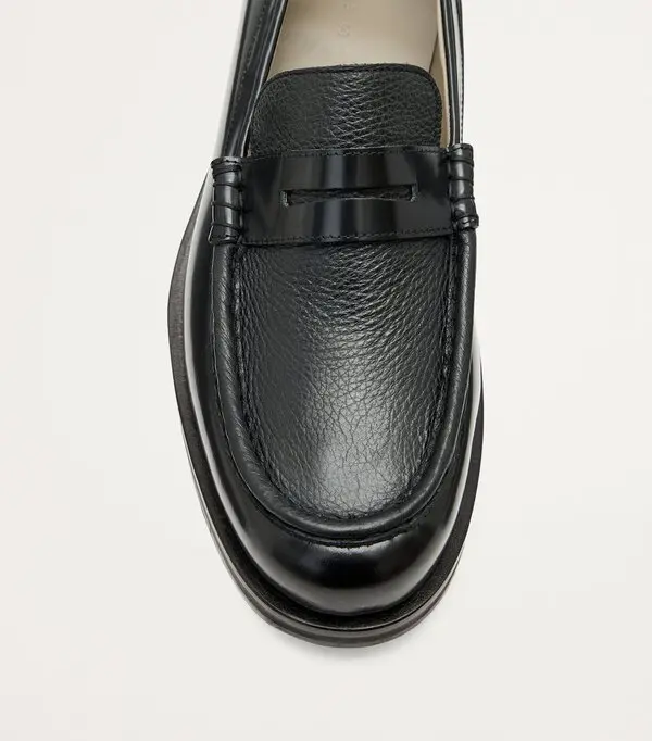 ALLSAINTS Leather Bloom Loafers - Black