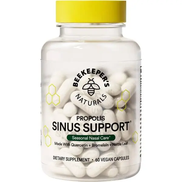 BEEKEEPERS NATURALS Propolis Sinus Support Seasonal Nasal Care 60 Capsules - One-color