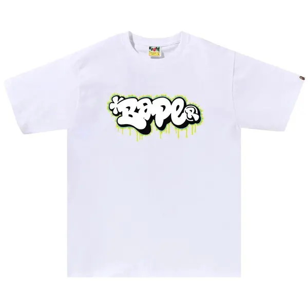 A BATHING APE Graffiti Logo Tee - White