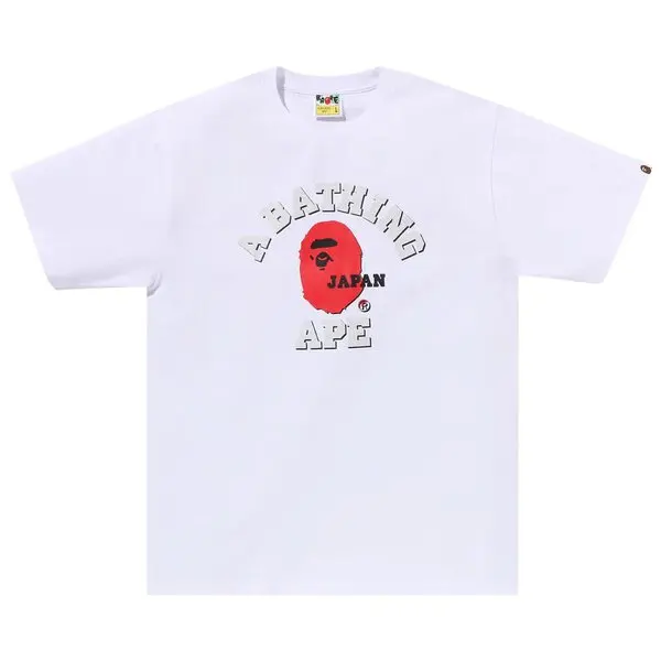 A BATHING APE Japan College Tee - White
