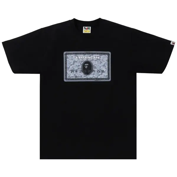 A BATHING APE Card Tee /silver - Black