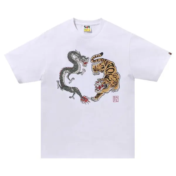 A BATHING APE Japan Culture Tiger And Dragon Tee 'whte - White