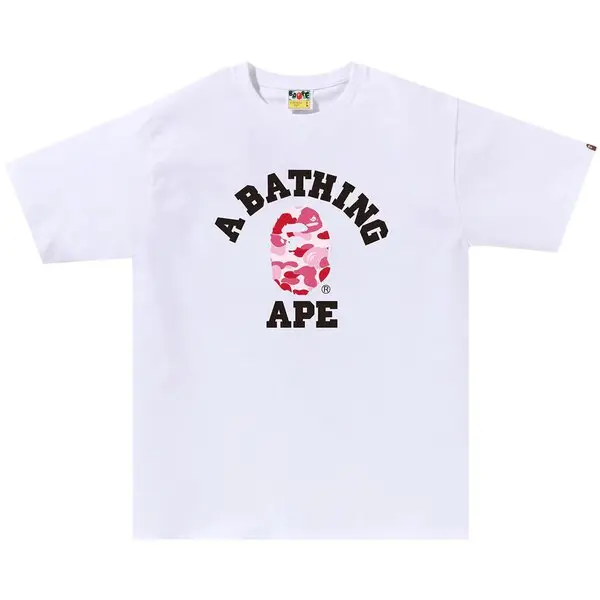 A BATHING APE Abc Camo College Tee /pink - White