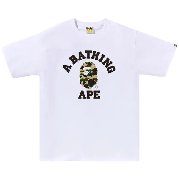A BATHING APE 1st Camo College Tee /yellow - White