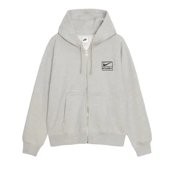 StÜssy X Nike Fleece Zip Up Hoodie - Grey