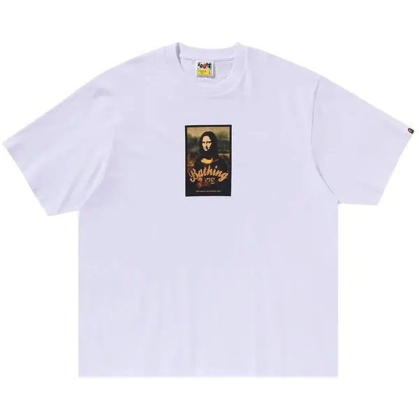A BATHING APE Art Print Relaxed Fit Tee - White
