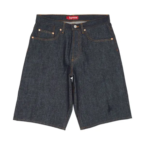 Supreme Rigid Baggy Selvedge Denim Short - Blue