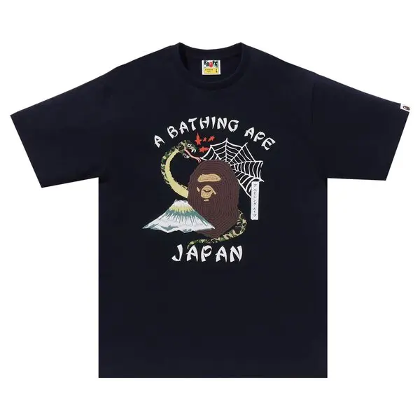 A BATHING APE Japanese Culture Tee 'navy - Blue