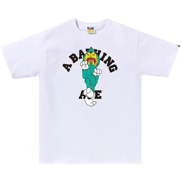 A BATHING APE Tiger Milo College Tee - White