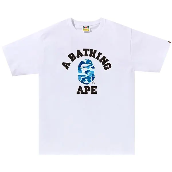 A BATHING APE Abc Camo College Tee /blue - White