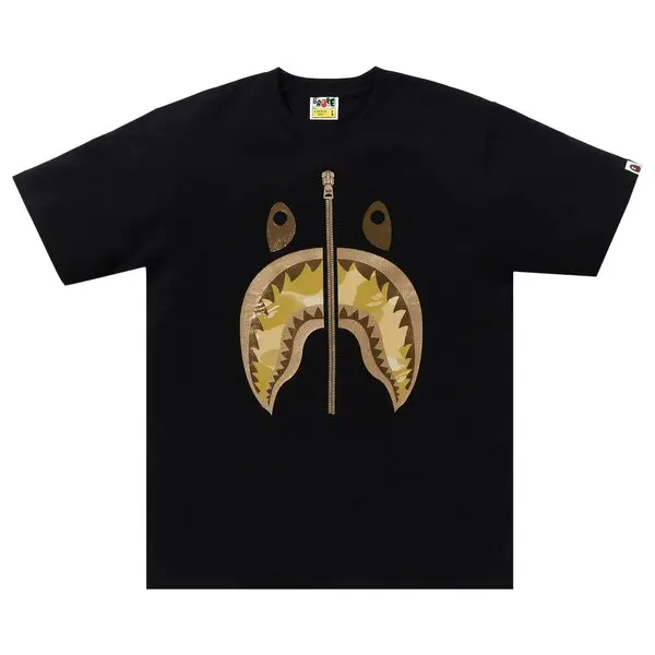 A BATHING APE Color Camo Shark Tee - Black