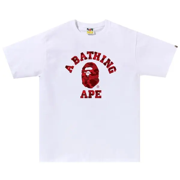A BATHING APE Color Camo College Tee /red - White