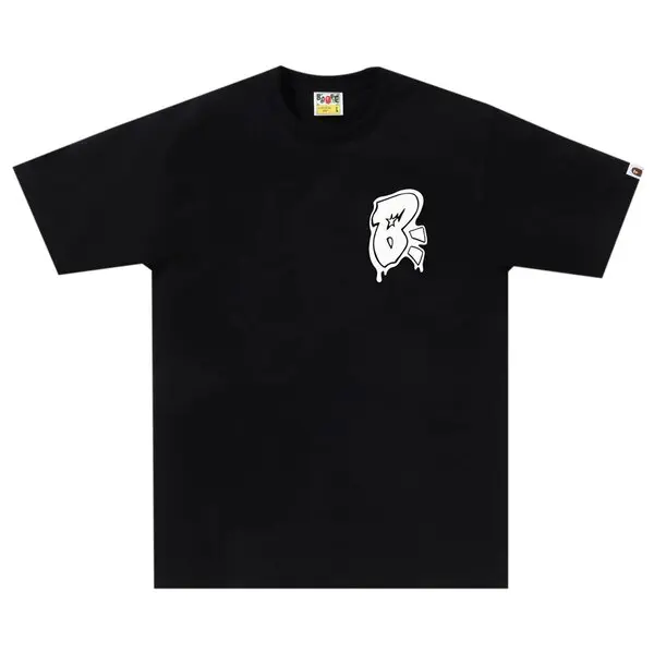 A BATHING APE Graffiti B One Point Tee - Black