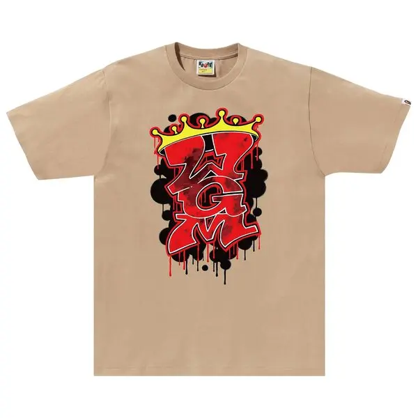 A BATHING APE Graffiti Wgm Tee 'beige - Tan