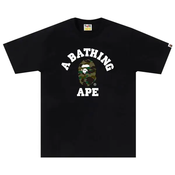A BATHING APE 1st Camo College Tee /green - Black