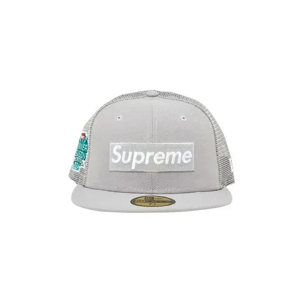 Supreme Box Logo Mesh Back New Era Cap - Grey