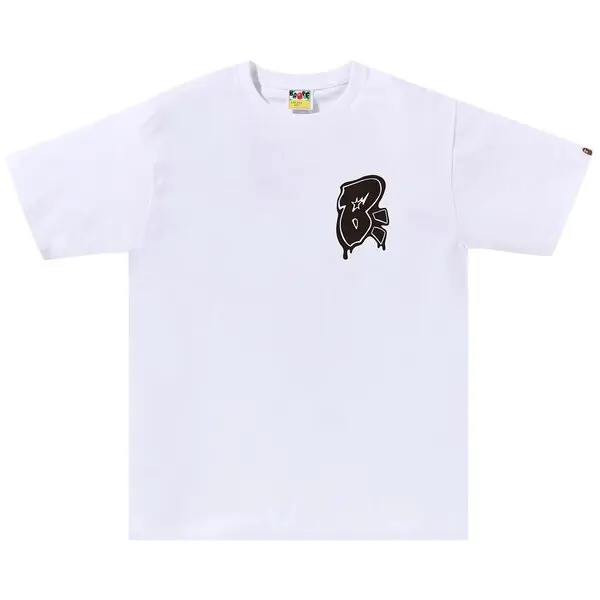 A BATHING APE Graffiti B One Point Tee - White