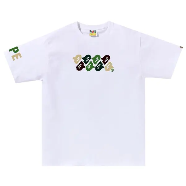 A BATHING APE Abc Camo Tee /green - White