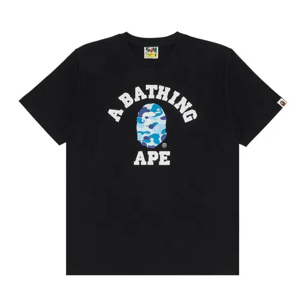 A BATHING APE Abc Camo College Tee /blue - Black