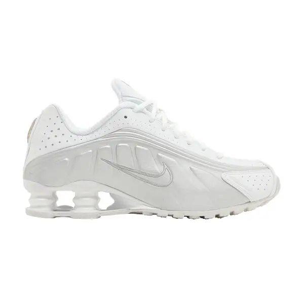 Nike Shox R4 'white Metallic' Sneakers - Silver