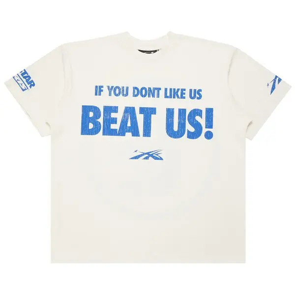 HELLSTAR Beat Us! T-shirt 'white/blue - Cream