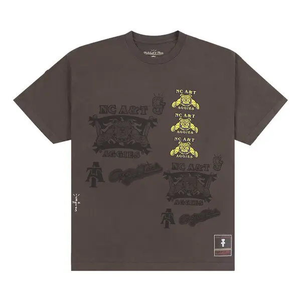 TRAVIS SCOTT X Mitchell & Ness North Carolina A&t University Seal Tee - Brown