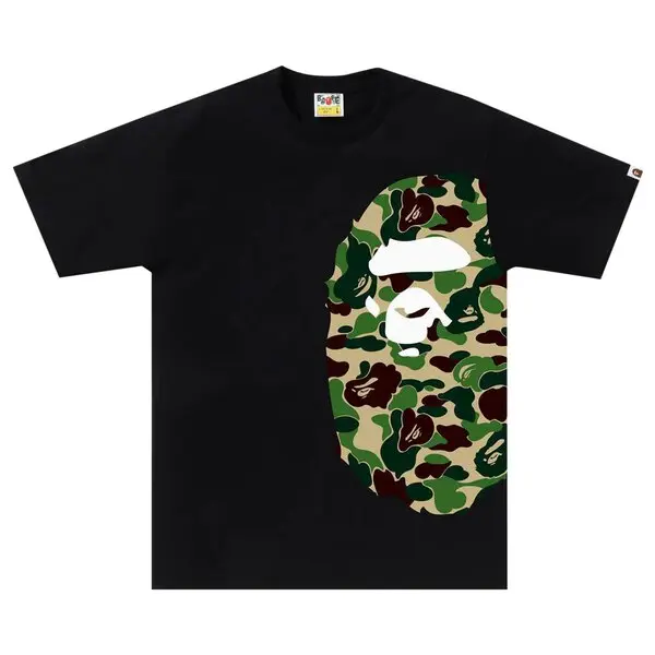 A BATHING APE Abc Camo Side Big Ape Head Tee /green - Black