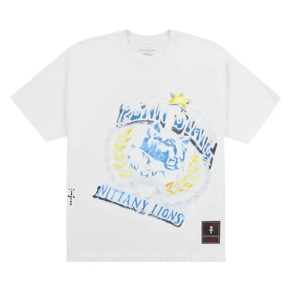 CACTUS JACK BY TRAVIS SCOTT X Mitchell & Ness Penn State University Handdrawn Tee - White